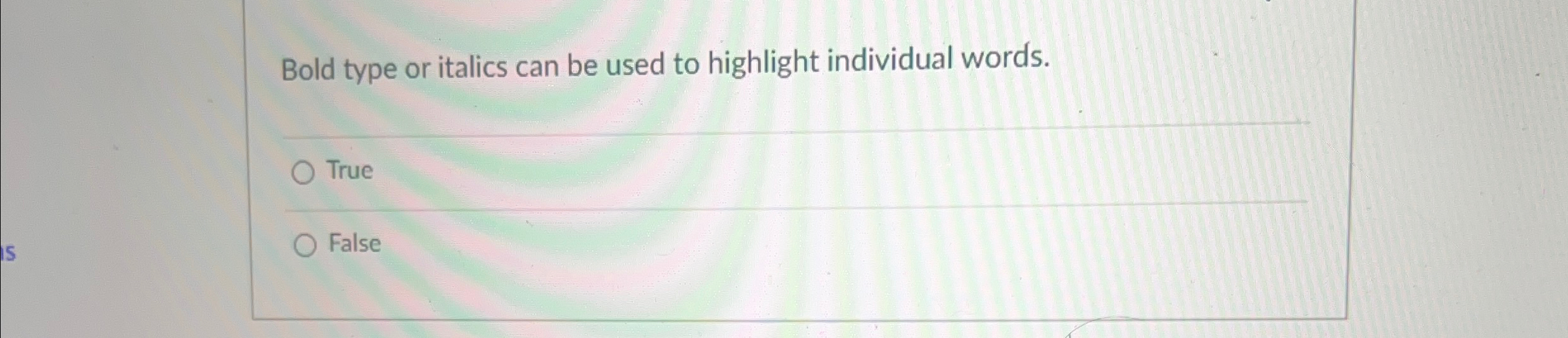 Solved Bold type or italics can be used to highlight | Chegg.com