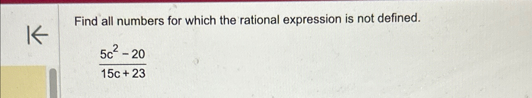 Solved Find all numbers for which the rational expression is | Chegg.com