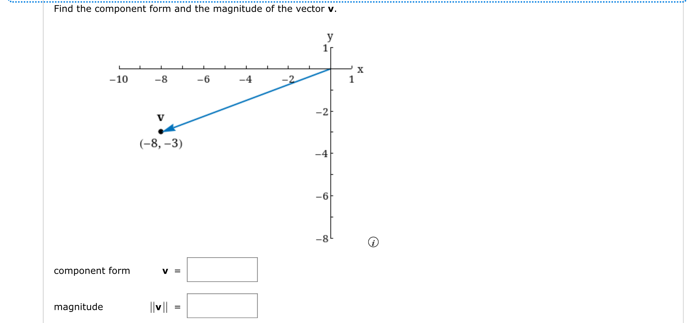 Solved Find the component form and the magnitude of the | Chegg.com