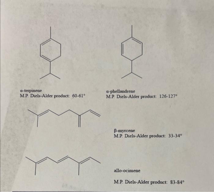 Solved The structures of α-terpinene and α-phellandrene are | Chegg.com