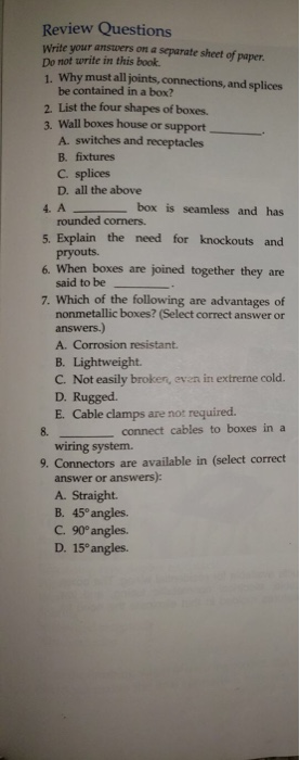 Solved Review Questions Write your answers on a separate | Chegg.com