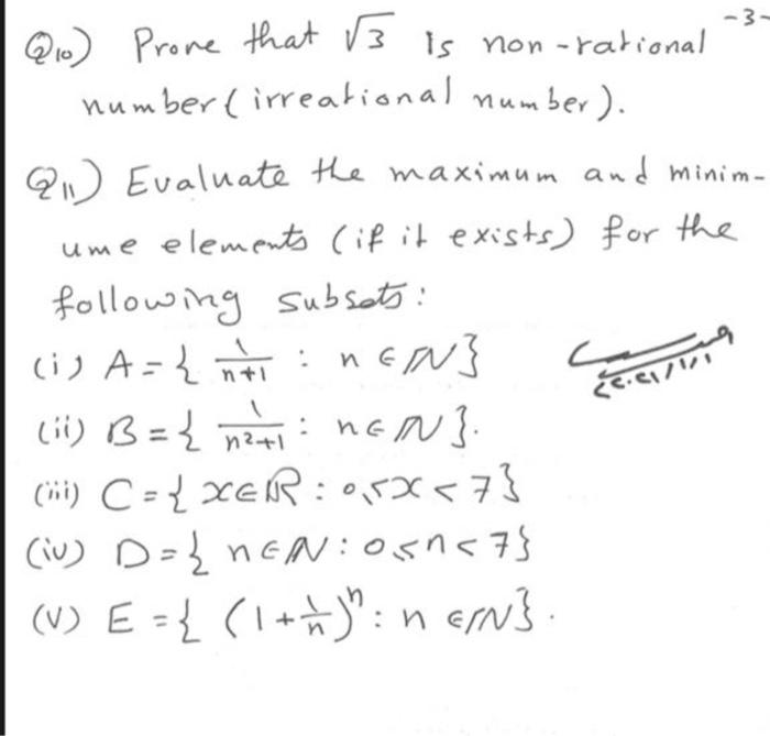 Solved (10) Prone that is is non-rational number(irreational | Chegg.com
