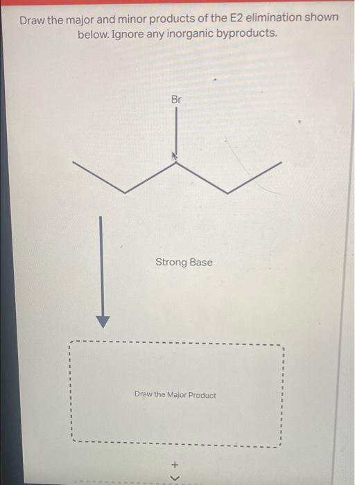 Solved Draw the major and minor products of the E2 | Chegg.com
