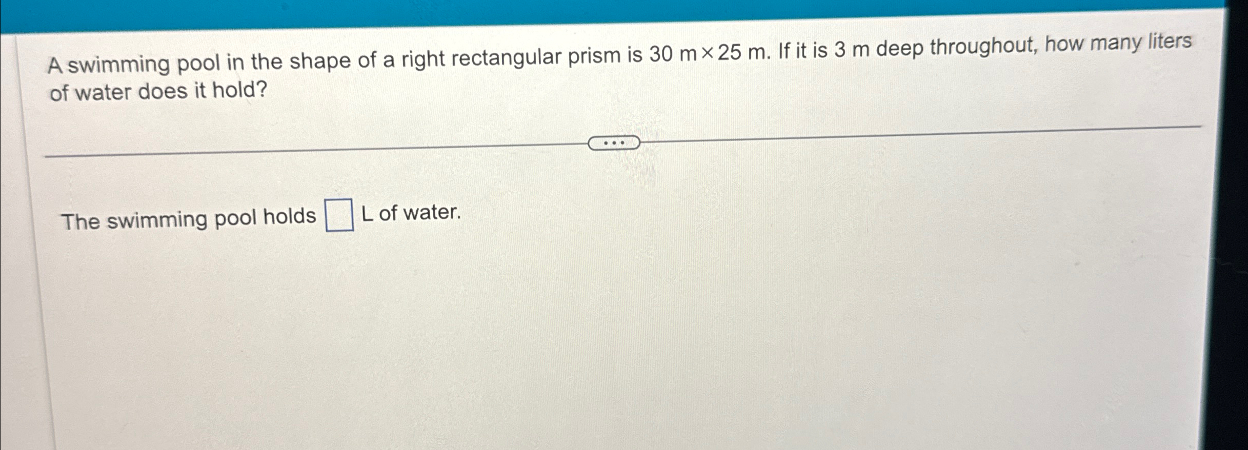 Solved A swimming pool in the shape of a right rectangular | Chegg.com