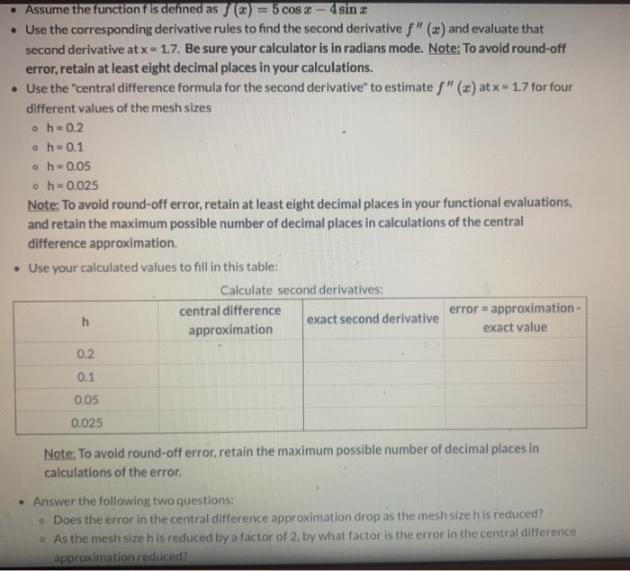 Solved • Assume the function is defined as f ) = 5 cos x - 4 | Chegg.com