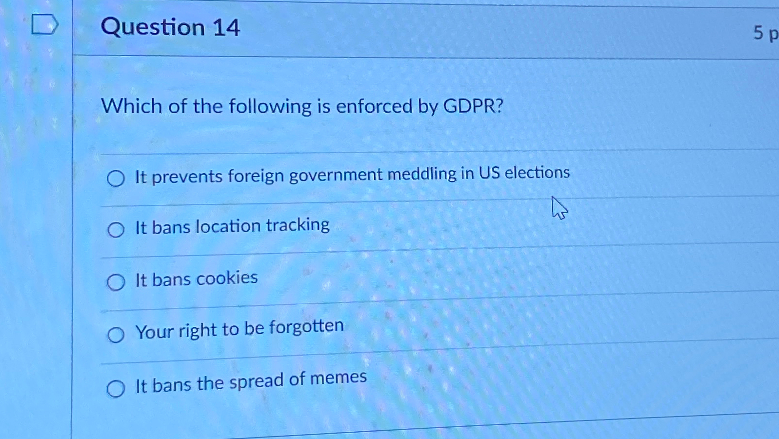 Solved Question 14Which of the following is enforced by | Chegg.com