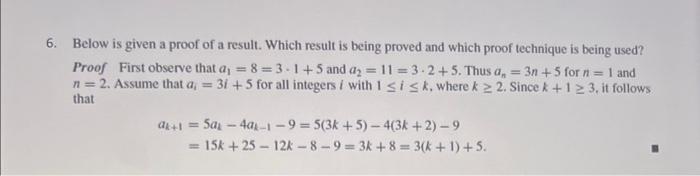 Solved 6. Below is given a proof of a result. Which result | Chegg.com