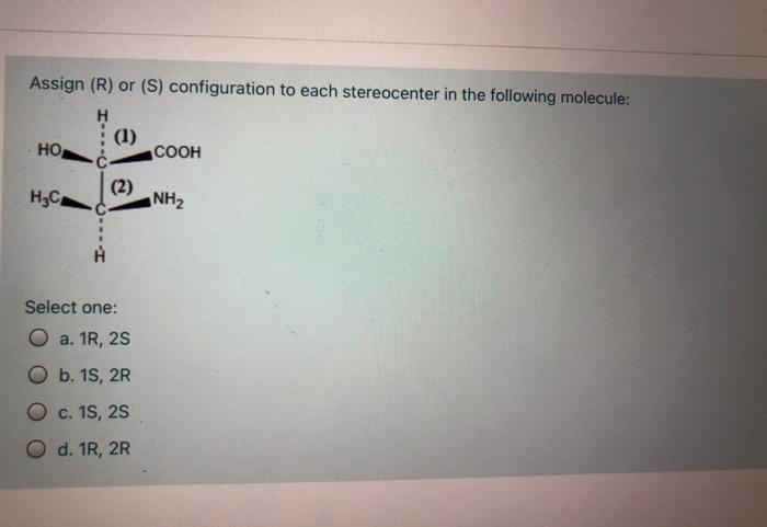 Solved Assign (R) or (S) configuration to each stereocenter | Chegg.com