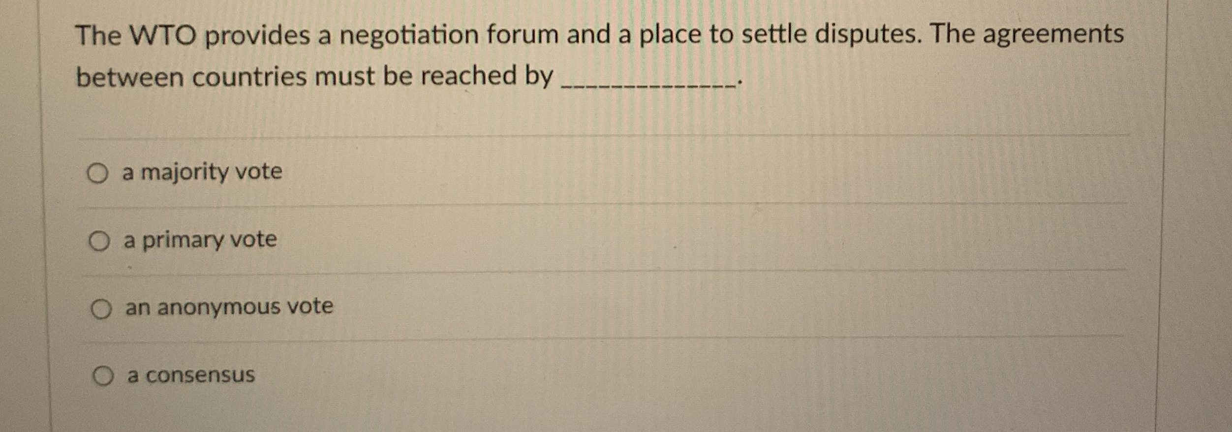Solved The WTO provides a negotiation forum and a place to | Chegg.com
