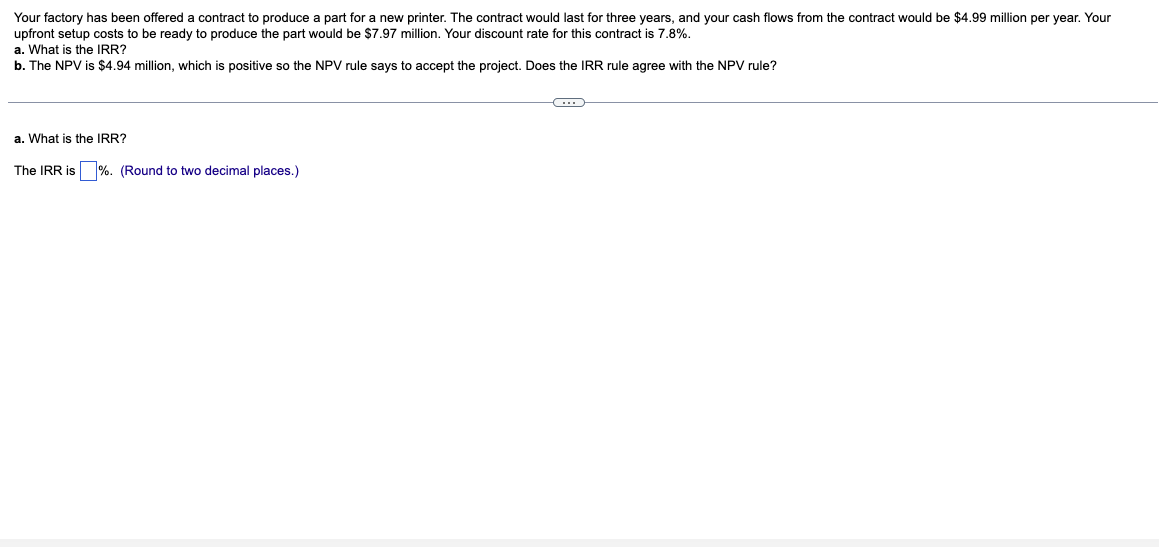 Solved upfront setup costs to be ready to produce the part | Chegg.com