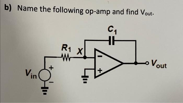 Solved b) Name the following op-amp and find Vout. . | Chegg.com