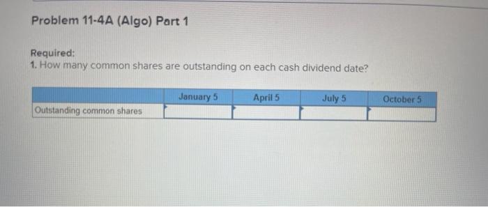 Solved Required information Problem 11-4A (Algo) Analyzing | Chegg.com