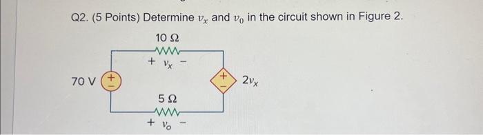 Solved Q2. (5 Points) Determine vx and v0 in the circuit | Chegg.com