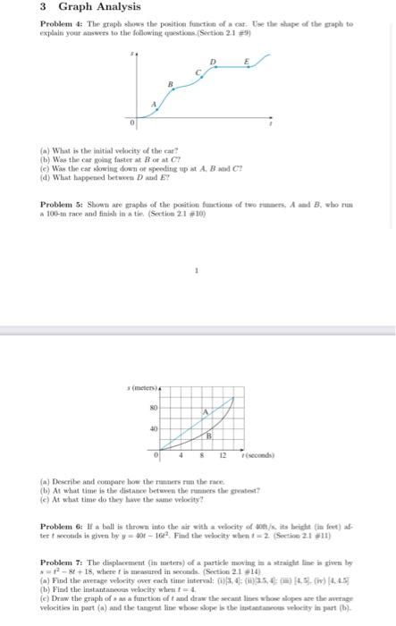 Solved 3 Graph Analysis Problem 4: The graph shows tbe | Chegg.com