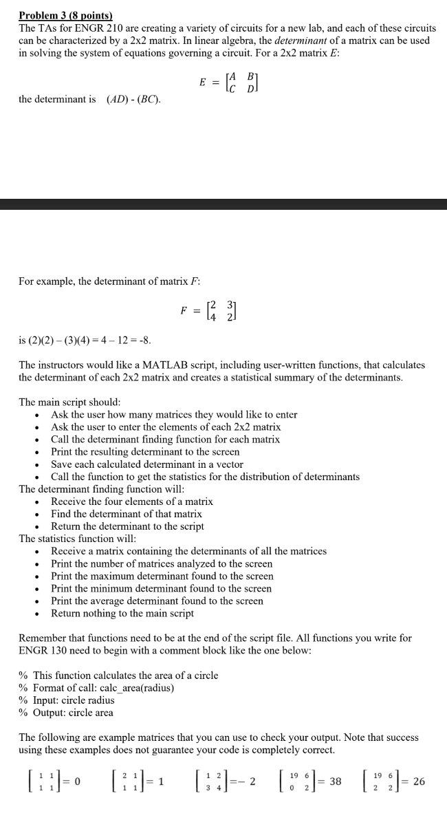 Solved Problem 3 (8 ﻿points)The TAs for ENGR 210 ﻿are | Chegg.com