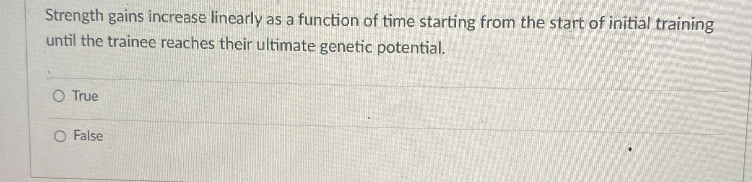 Solved Strength gains increase linearly as a function of | Chegg.com