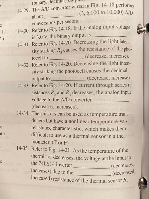 Solved 14-29. The A/D converter wired in Fig. 14-18 performs | Chegg.com