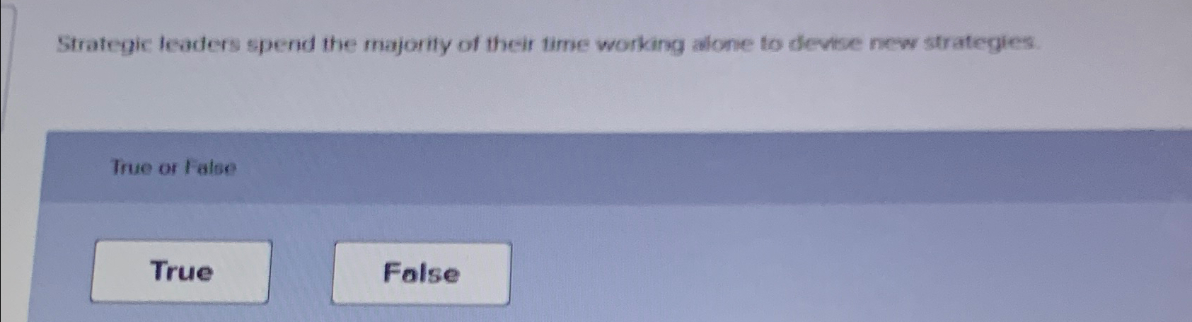 Solved Stategic leaders spend the majorily of their time | Chegg.com