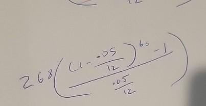 Solved 268((1-.0512)60-1.0512) | Chegg.com