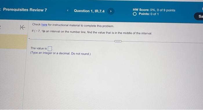 Solved : Prerequisites Review 7 t K Question 1, IR.7.4 > The | Chegg.com