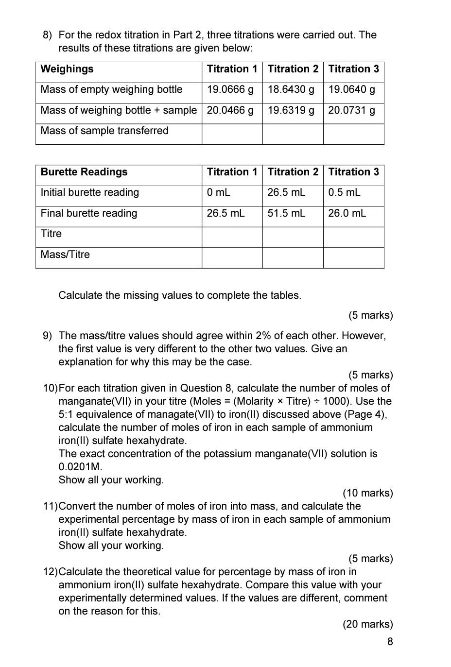 Solved Experimental Procedure In Part 1 you used a top-pan | Chegg.com