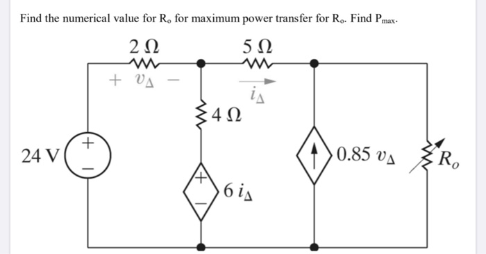 Solved Find the numerical value for R, for maximum power | Chegg.com