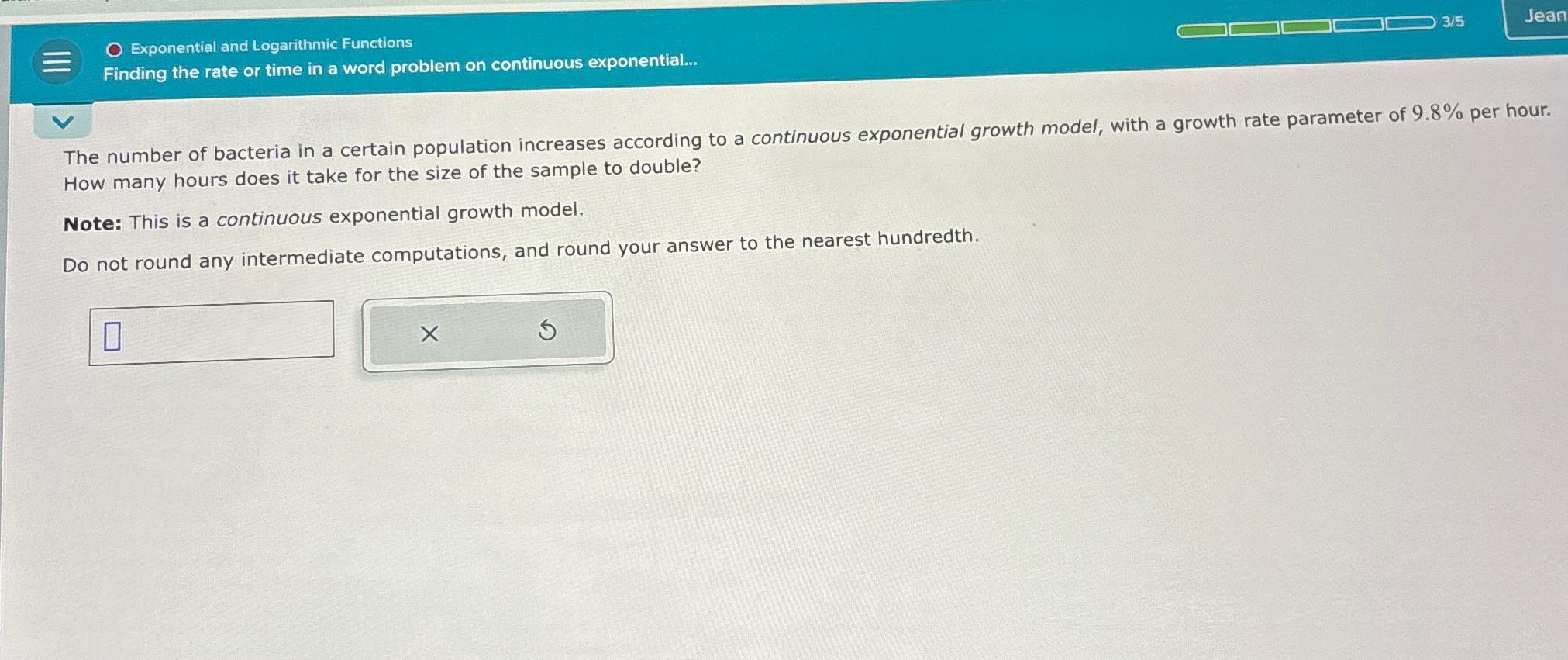 Solved Exponential and Logarithmic FunctionsFinding the rate | Chegg.com