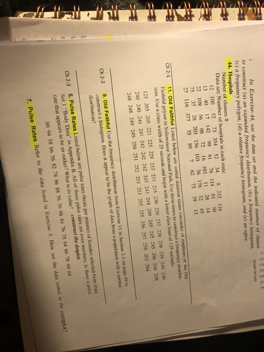 Solved antonio Exercise: 44. use the data set and the | Chegg.com