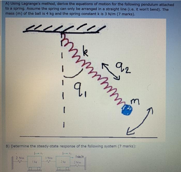 Solved A) Using Lagrange's method, derive the equations of | Chegg.com