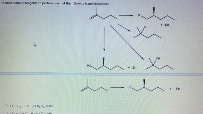 Solved Choose suitable reagents to perform each of the | Chegg.com