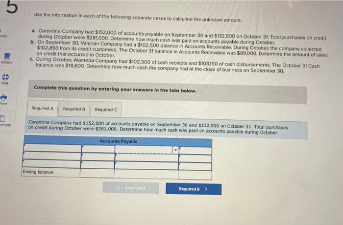 Solved 5 Use the information in each of the following | Chegg.com