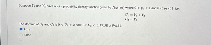 Solved Suppose Y1 and Y2 have a joint probability density | Chegg.com