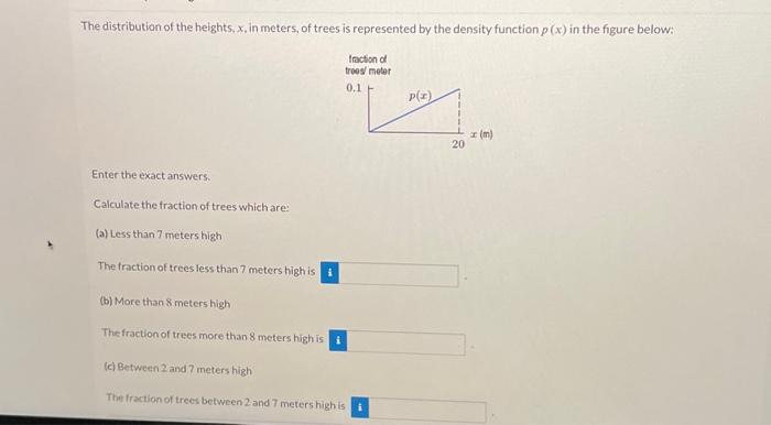 Solved The distribution of the heights, x, in meters, of | Chegg.com