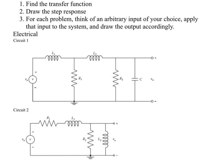Solved 1. Find the transfer function 2. Draw the step | Chegg.com