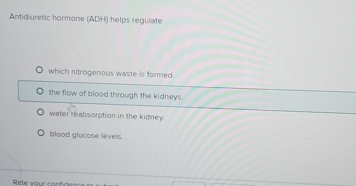 Solved Antidiuretic hormone (ADH) ﻿helps regulatewhich | Chegg.com