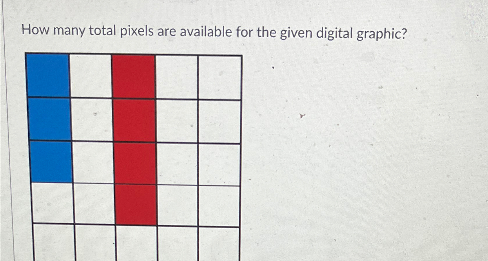 Solved How many total pixels are available for the given | Chegg.com