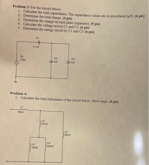 Solved Problem 3: For the circuit below: 1. Calculate the | Chegg.com