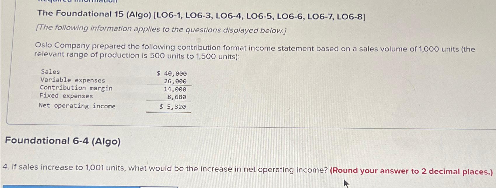 Solved The Foundational 15 (Algo) [LO6-1, ﻿LO6-3, ﻿LO6-4, | Chegg.com