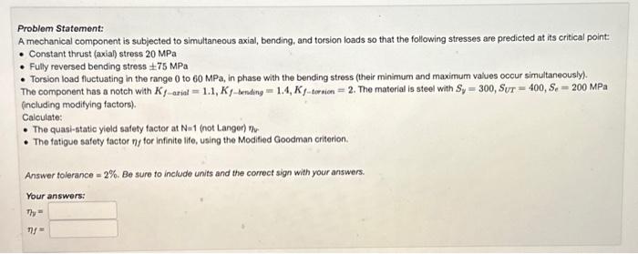 Solved Problem Statement: A mechanical component is | Chegg.com