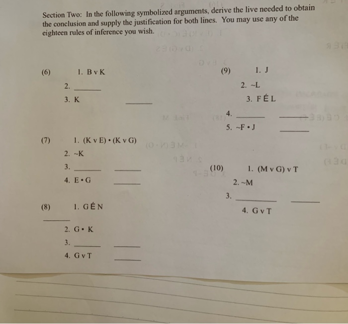 Solved In the following symbolized arguments, derive the | Chegg.com