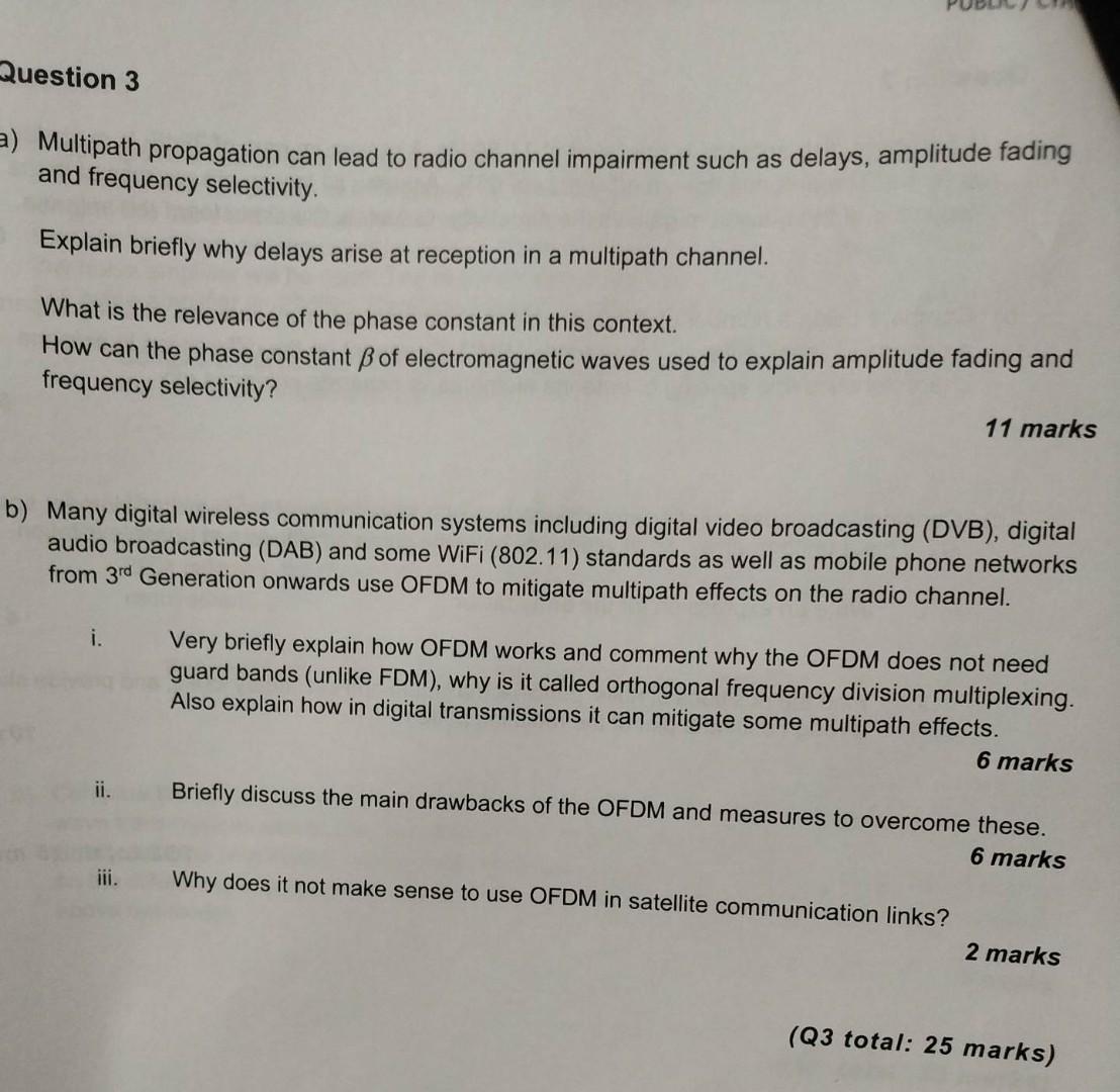 Solved Question 6 a) Mobile telephone networks deploy | Chegg.com