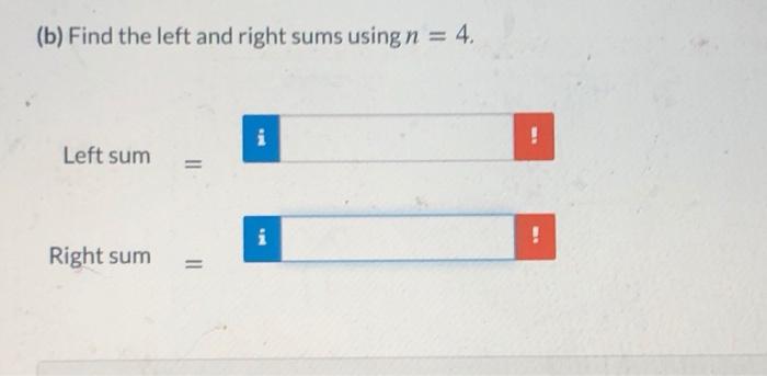 Solved Use the expressions for left and right sums and the | Chegg.com
