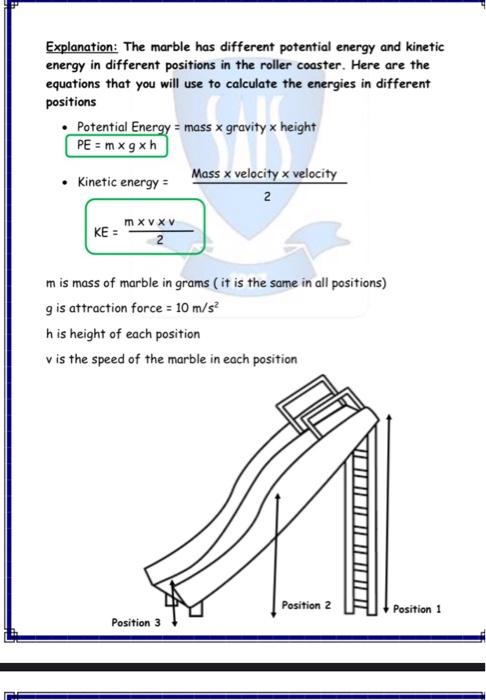 Solved Explanation: The marble has different potential | Chegg.com