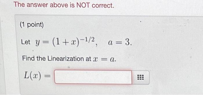 Solved The answer above is NOT correct. (1 point) Let | Chegg.com