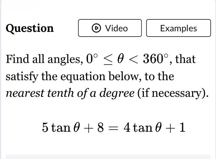 Solved Find all angles, \\( 0^{\\circ} \\leq | Chegg.com