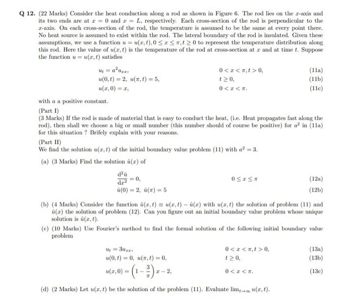Solved 2. (22 Marks) Consider the heat conduction along a | Chegg.com