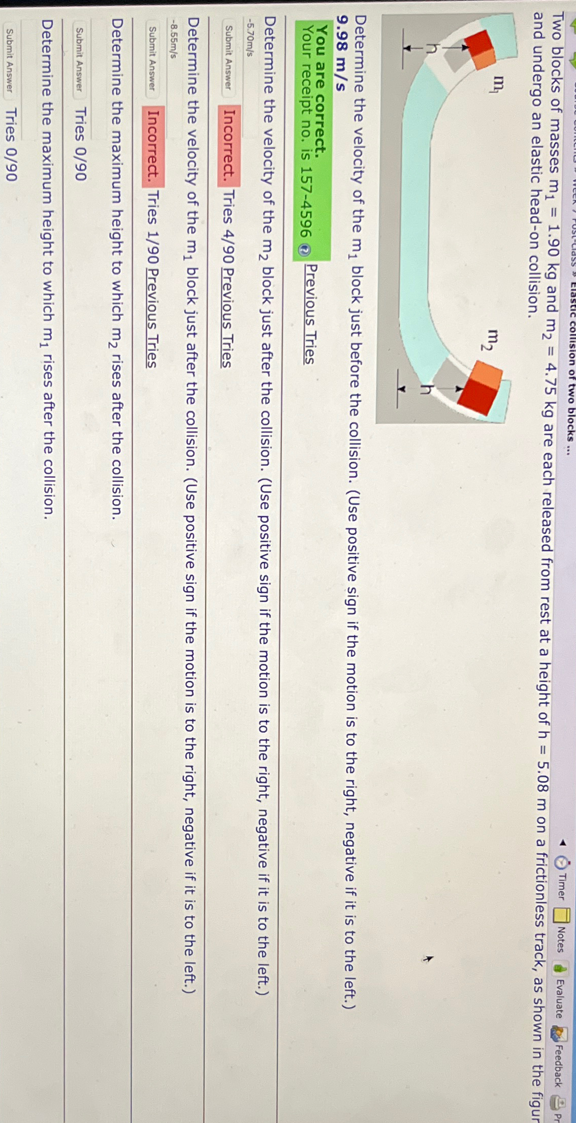 Solved and undergo an elastic head-on collision.Determine | Chegg.com