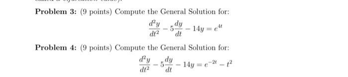 Solved Problem 3: (9 points) Compute the General Solution | Chegg.com