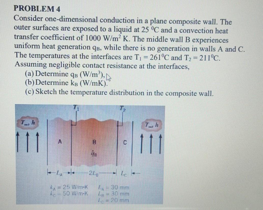Solved PROBLEM 4 Consider one-dimensional conduction in a | Chegg.com