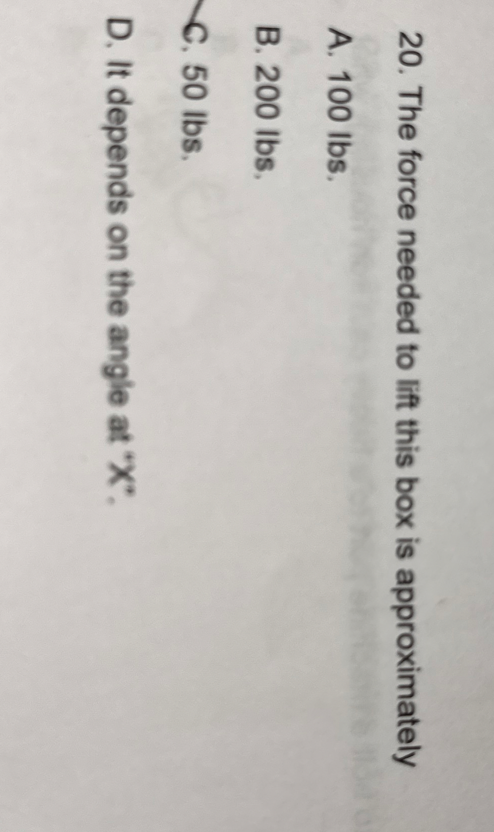 Solved The force needed to lift this box is | Chegg.com